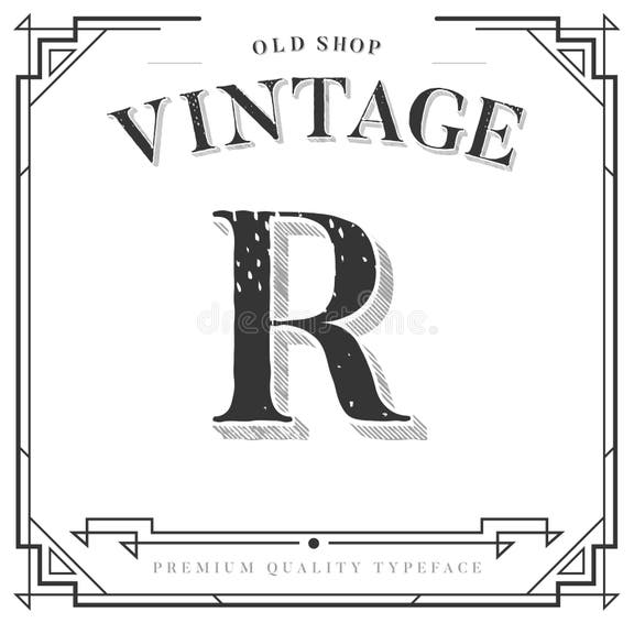 Alphabet Vector Font. Letter with Classy Stylish Frame Stock Vector ...