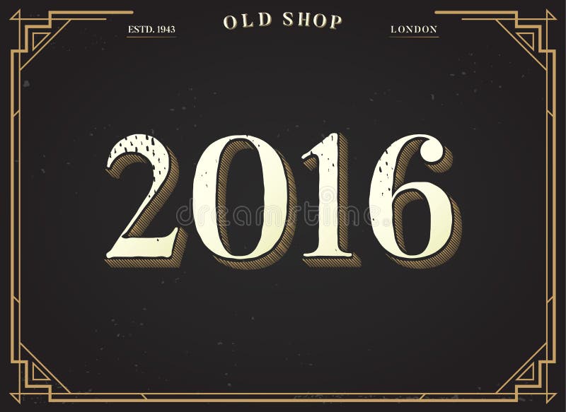 Alphabet Vector Font. Numbers 2016 with Classy Stylish Background Stock ...