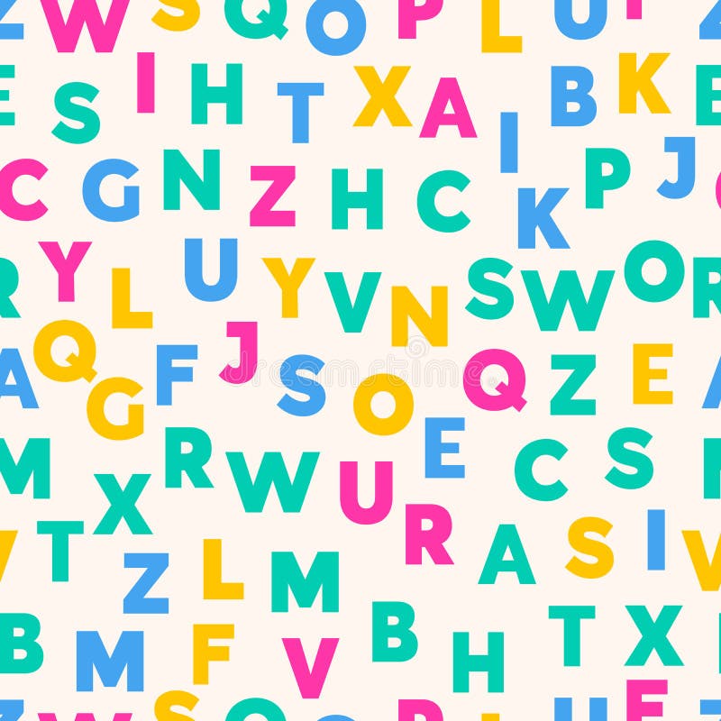 Alphabet Vector Seamless Background Stock Vector - Illustration of ...