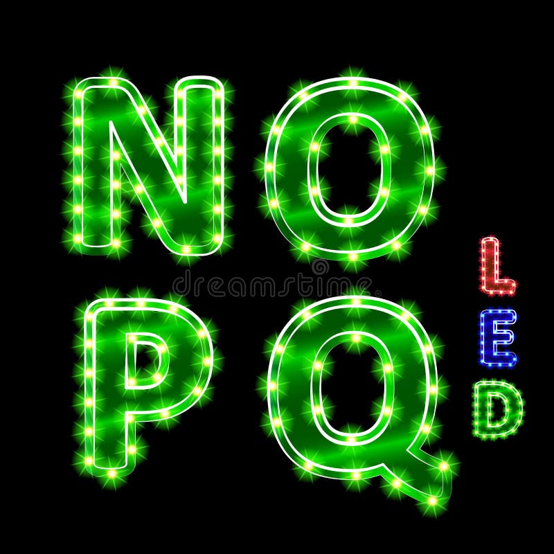 Alphabet stock vector. Illustration of neon, electricity - 47842957