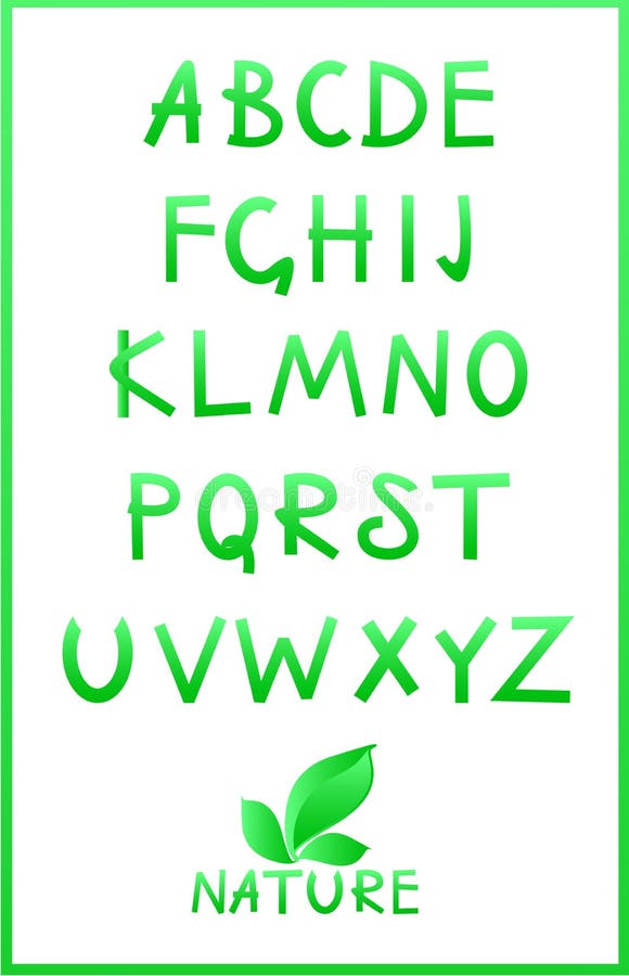 Alphabet Vert. Positionnement De Vecteur Illustration de Vecteur ...