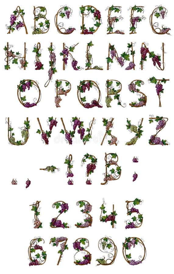 Alphabet vine stock illustration. Illustration of pink - 26960427