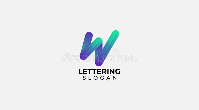 Alphabet W Letter or Gradient W Design for Your Business Stock Vector ...
