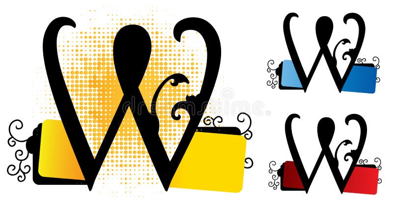 Alphabet w vector stock vector. Illustration of curled - 21438725
