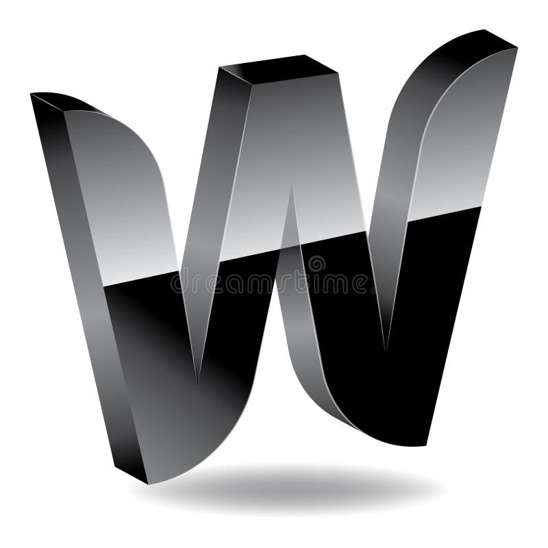 Alphabet W. Vector Illustration Decorative Design Stock Vector ...