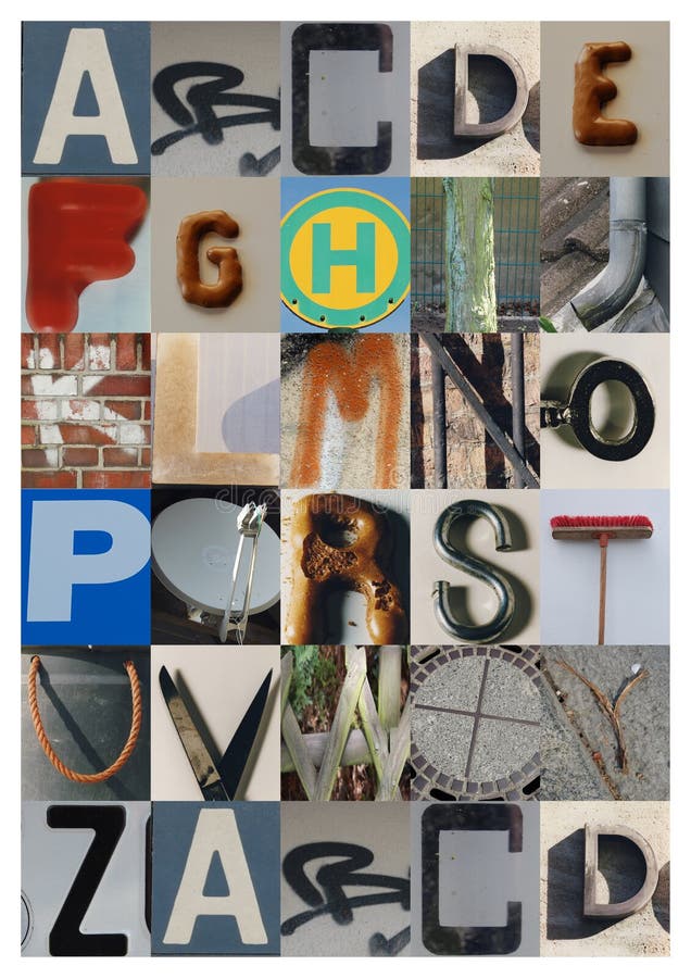 Alphabet Which is Represented by Various Objects Stock Illustration ...