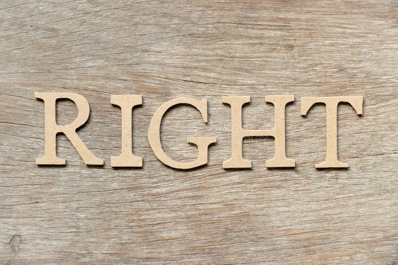 Alphabet in Word Right on Wood Background Stock Image - Image of ...