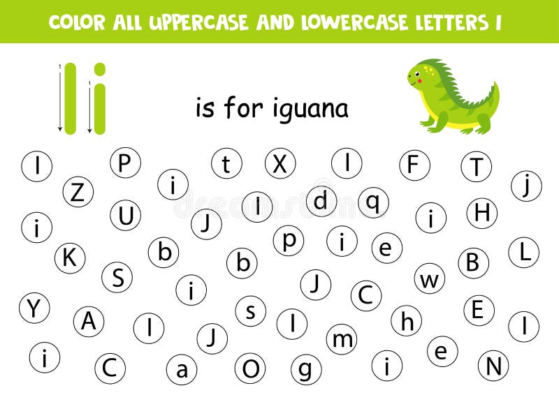 Alphabet Worksheet. Find All Letters I. Dot Letters. Stock Vector ...