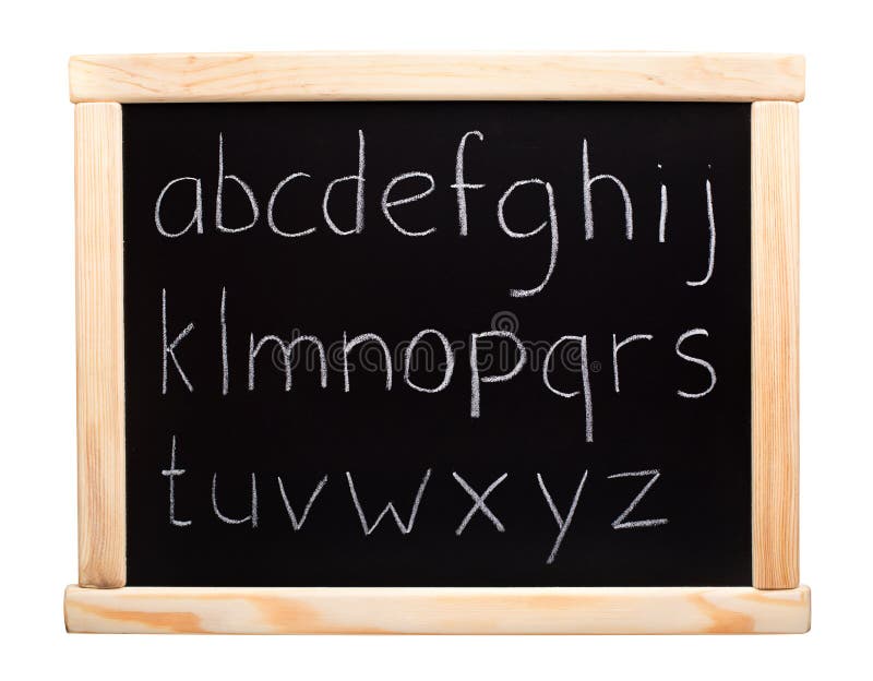 Alphabet Written on Blackboard Stock Photo - Image of chalkboard ...