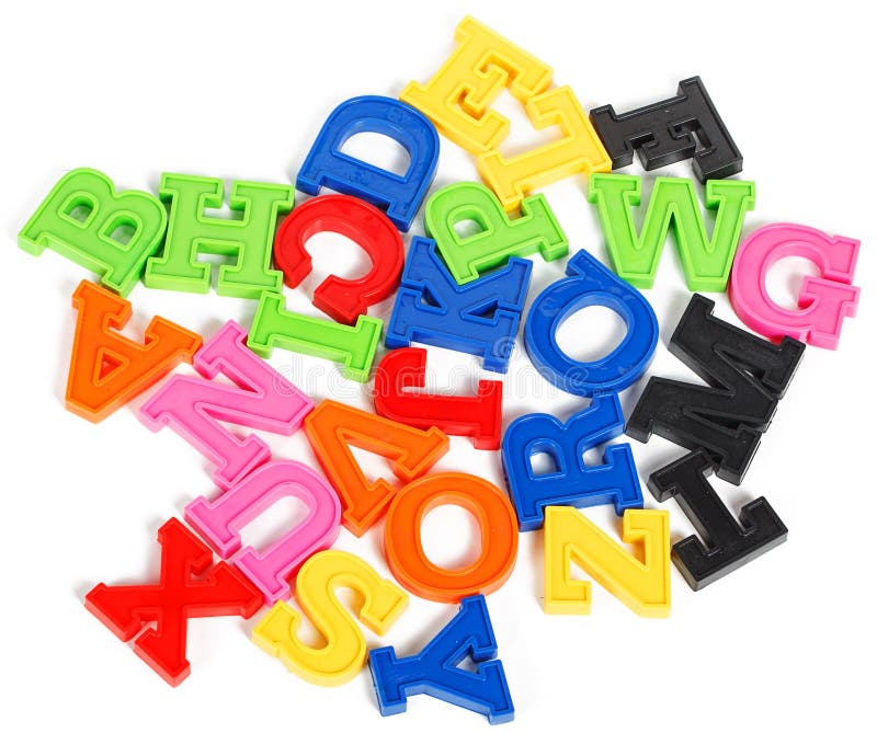 Alphabet Written in Multicolored Plastic Kids Letters and Colorful ...