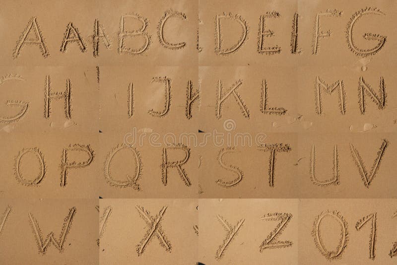 The Alphabet Written in Sand. Stock Photo - Image of language, basic ...