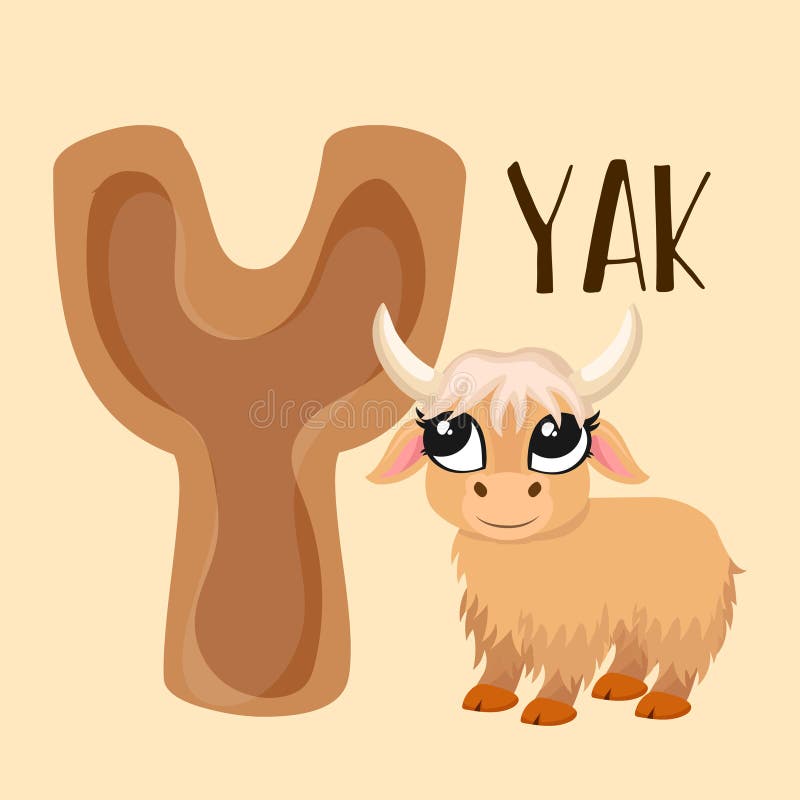 ALPHABET Y Yak Vector Educational Animals Alphabet Y is for Yak Stock ...