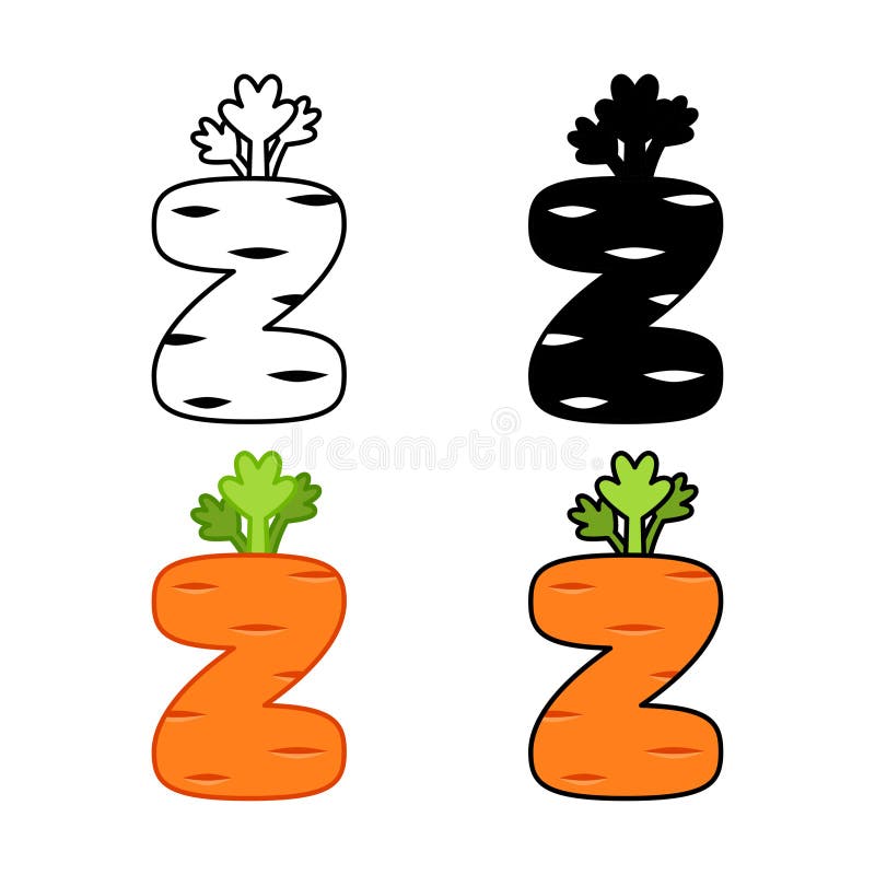 Alphabet Z in Flat Style Isolated Stock Vector - Illustration of ...