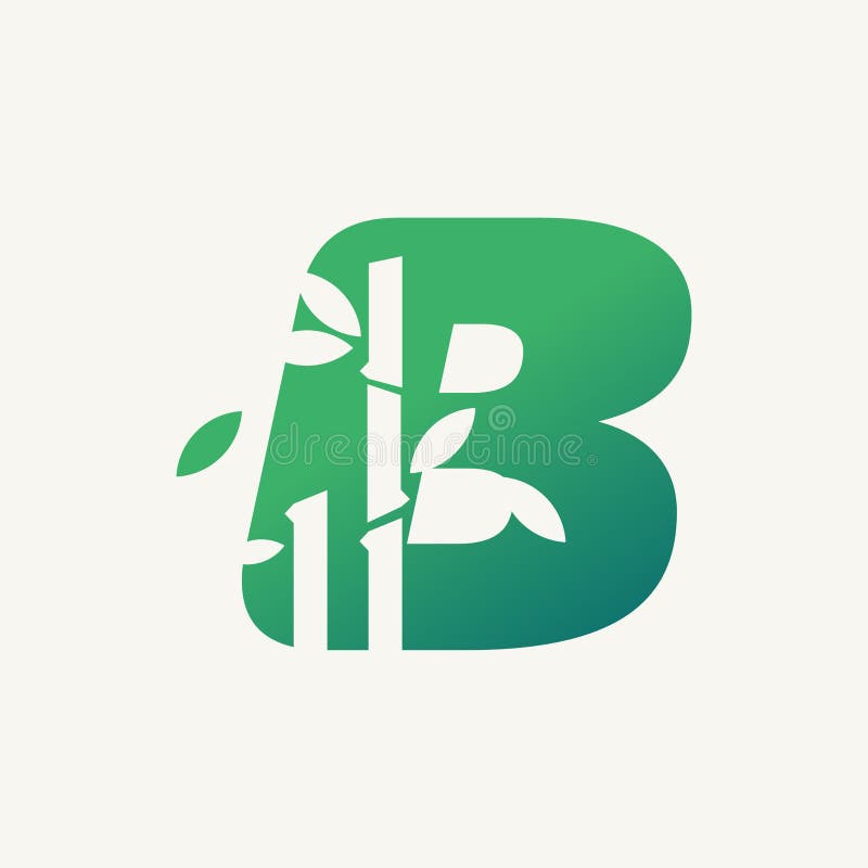 Alphabet B Negative Space Forms a Bamboo Tree Stock Vector ...