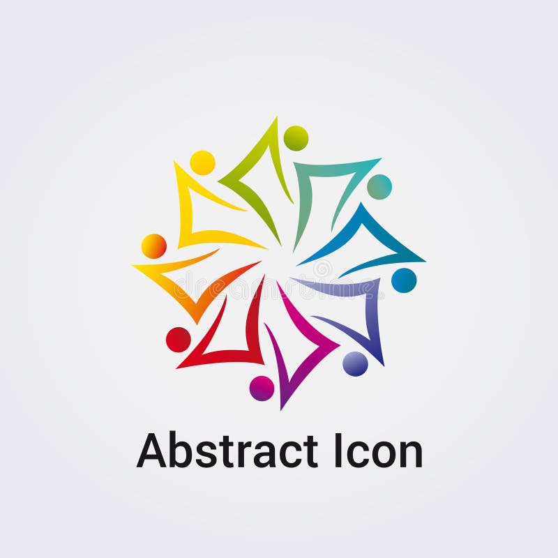 Abstract Icon Logo Design Primary Silhouettes People Dance Star Circle ...