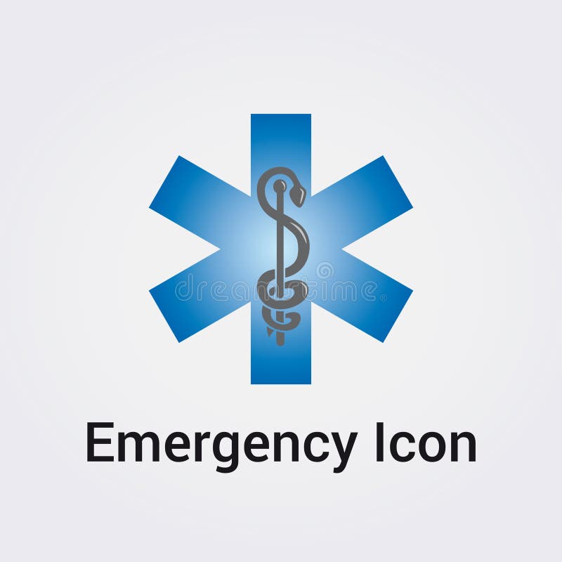 Set of Emergency Star Icons with Caduceus Symbol in Multiple Colors ...