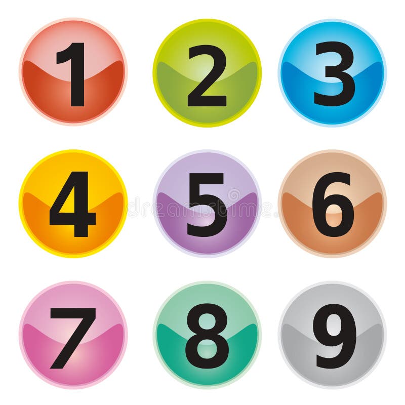 Set of Icons and Logo Elements Numbers Digits 1 To 9 Stock Vector ...
