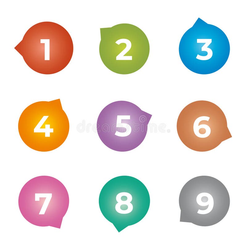 Set of Icons and Logo Elements Numbers Digits 1 To 9 Stock Vector ...