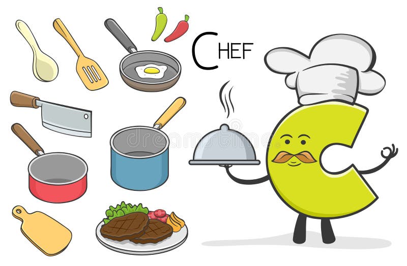 Alphabeth Occupation - Letter C - Chef Stock Vector - Illustration of ...