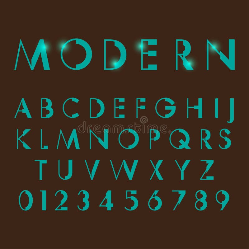 Alphabetic Fonts and Numbers Stock Vector - Illustration of digital ...