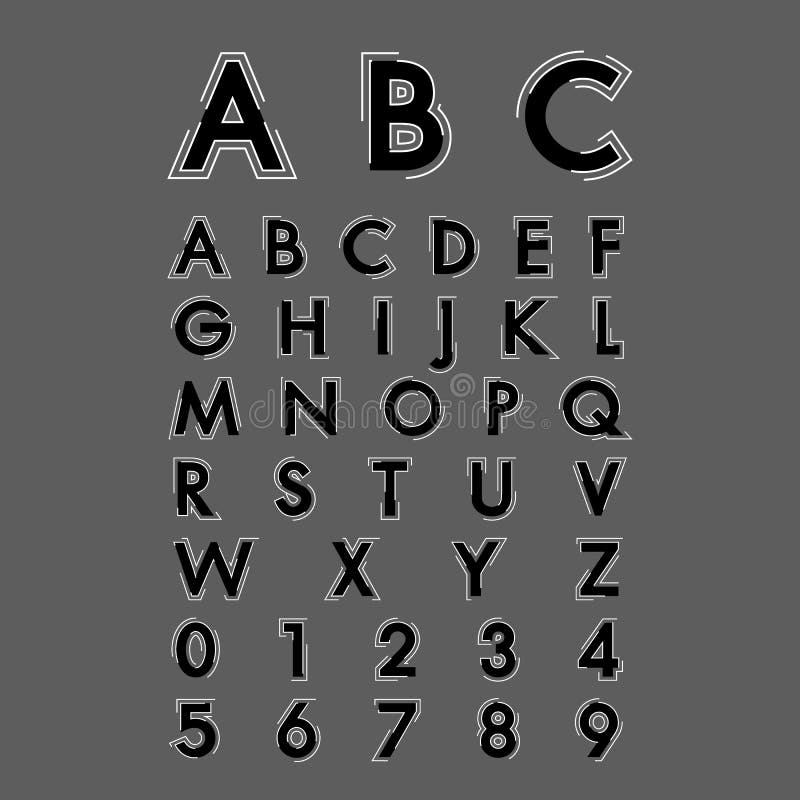 Alphabetic Fonts and Numbers Stock Vector - Illustration of ...