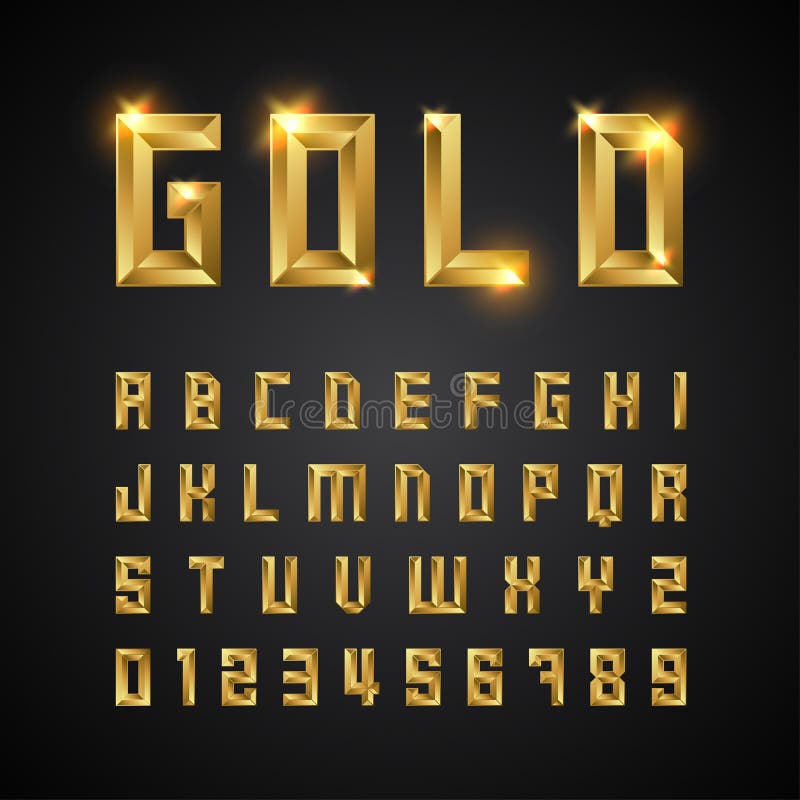 Alphabetic Fonts and Numbers Stock Vector - Illustration of digital ...