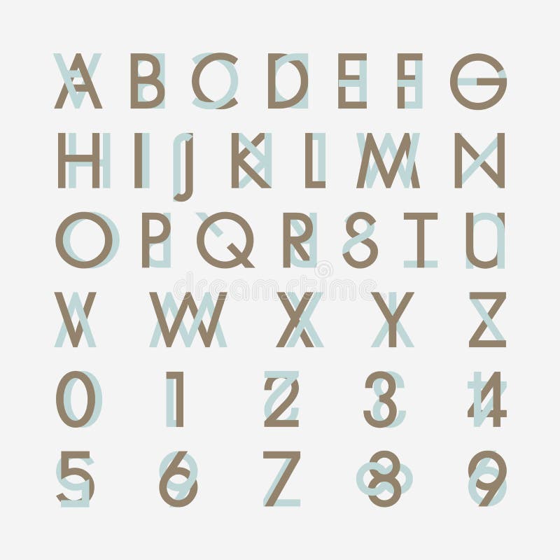 Alphabetic Fonts and Numbers Stock Vector - Illustration of abstract ...
