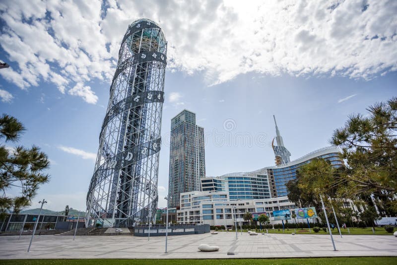 Alphabetic Tower on May 14, 2017 in Batumi. Amazing View from Th ...