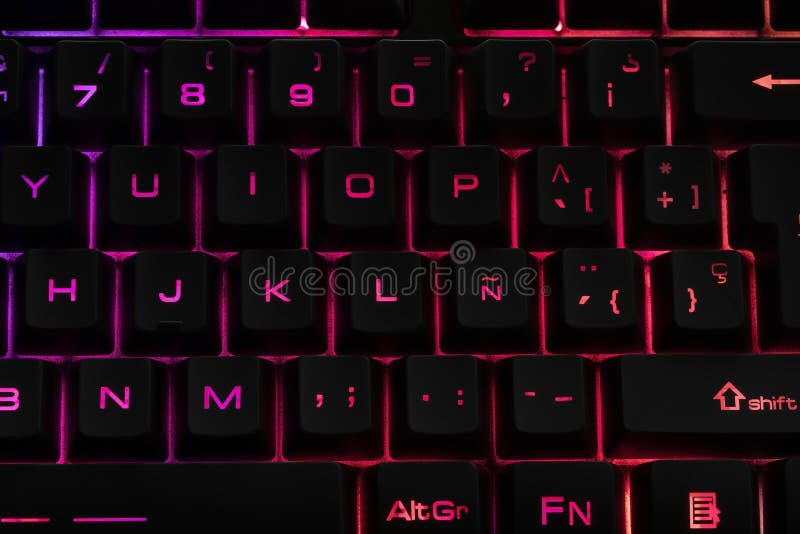 A Alphabetical Backlit Gaming Keyboard Stock Photo - Image of digital ...