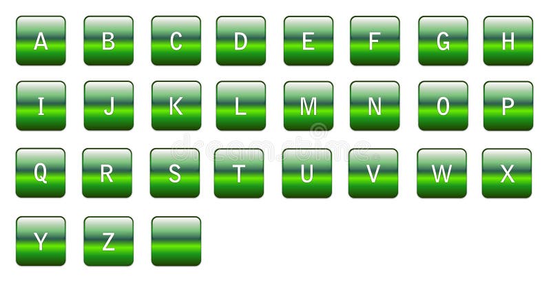 Alphabetical Green Characters Stock Illustration - Illustration of ...