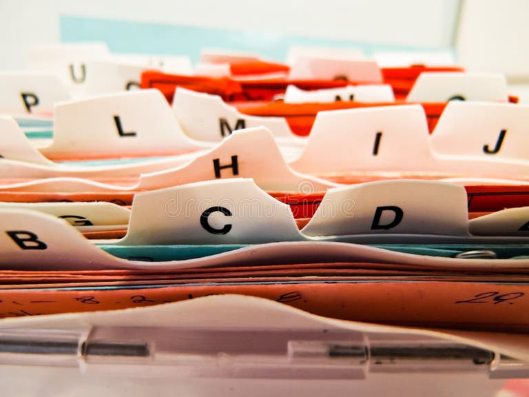 Alphabetical Index Cards. Customer Data in ABC Stock Image - Image of ...
