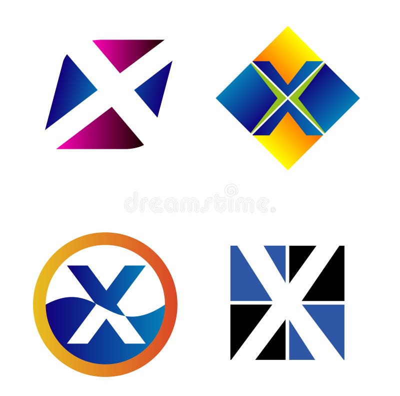 Alphabetical Logo Design Concepts. Letter X Stock Vector - Illustration ...