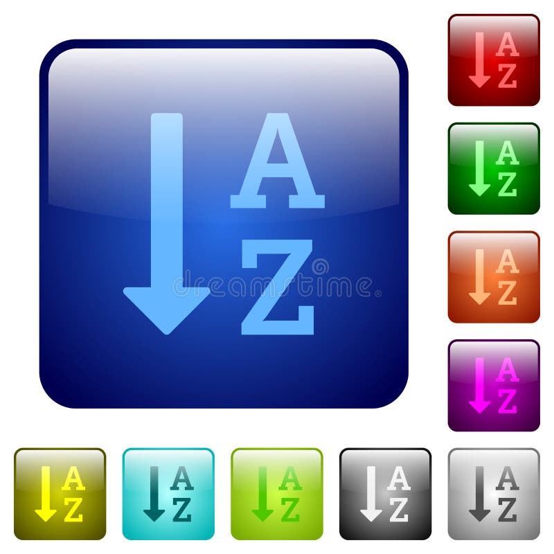 Alphabetically Ascending Ordered List Color Square Buttons Stock Vector ...