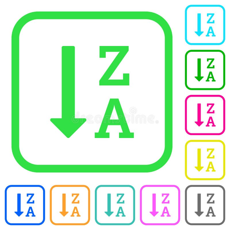 Alphabetically Descending Ordered List Vivid Colored Flat Icons Icons ...