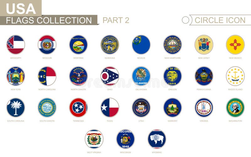 Alphabetically Sorted Circle Flags of US States. Set of Round Flags ... Alphabetically Sorted Circle Flags of US States. Set of Round Flags ...