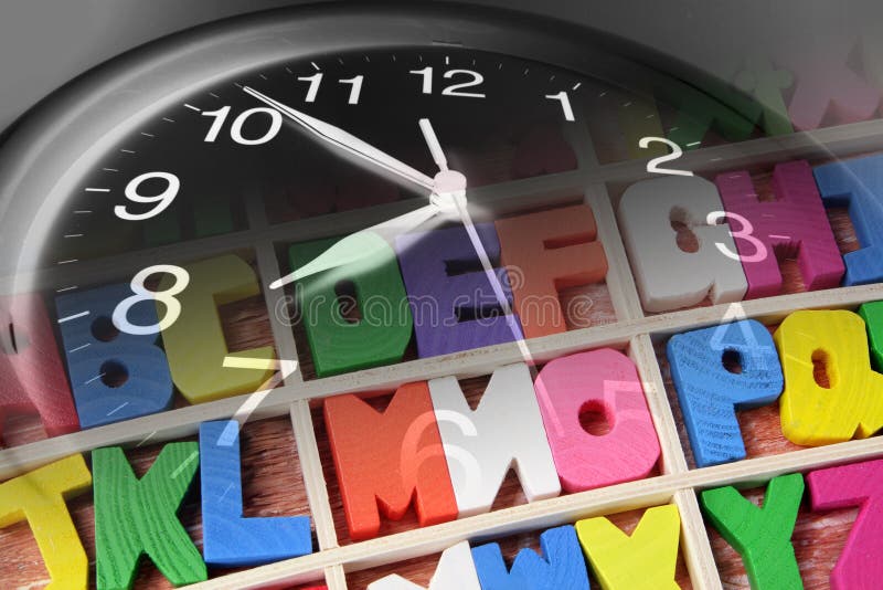 Clock and Alphabets stock image. Image of objects, precise - 7158571