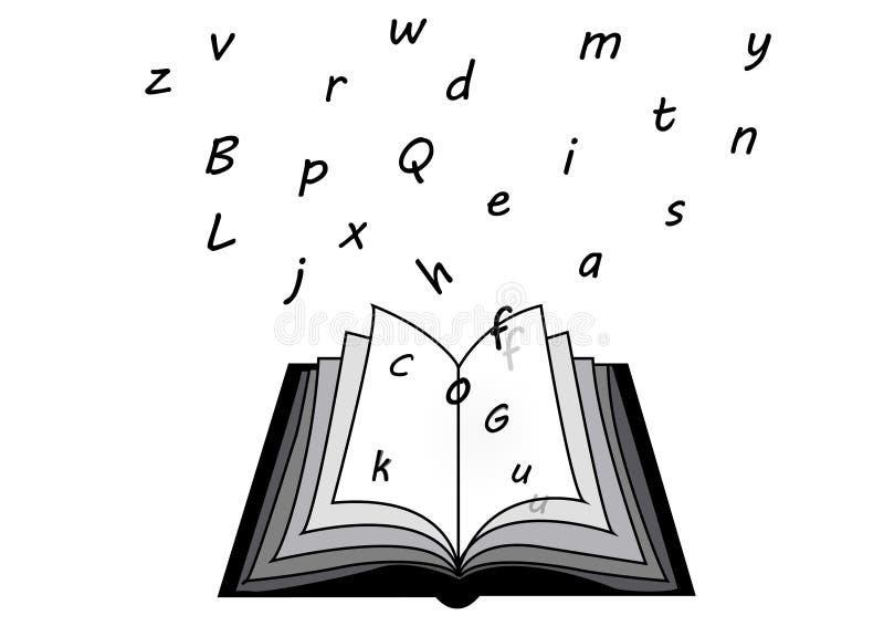 Open Book With Words Coming Out Clipart