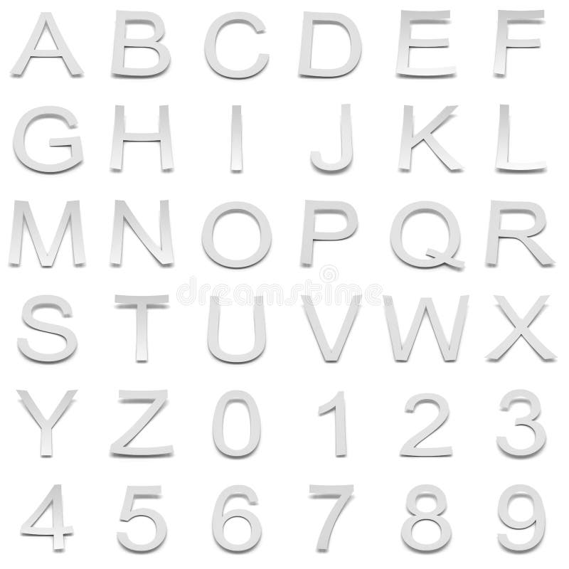 Alphabets et nombres illustration stock. Illustration du isolement ...