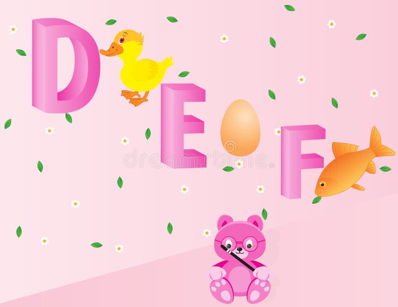 Alphabets for kids- DEF stock vector. Illustration of fish - 88685476