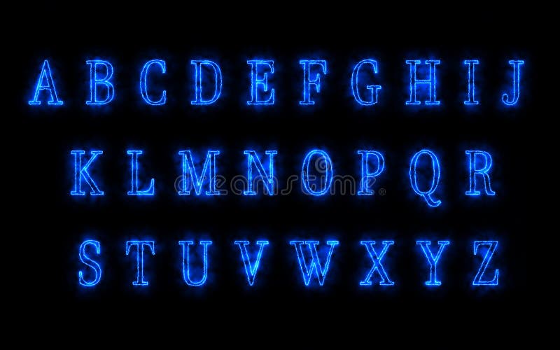 Alphabets Set for Science and High Technology. Futuristic Letters with ...
