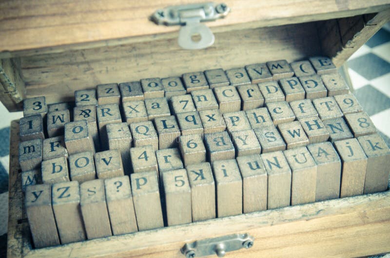 Alphabets Stamp in the Box. Stock Photo - Image of case, alphabet: 57455332