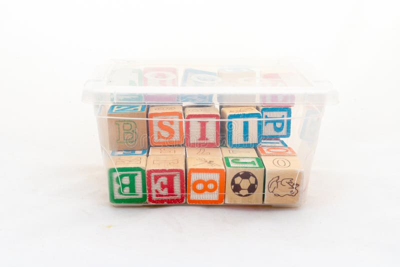 Alphabets Wooden Blocks in a Box Stock Image - Image of cube, wood ...
