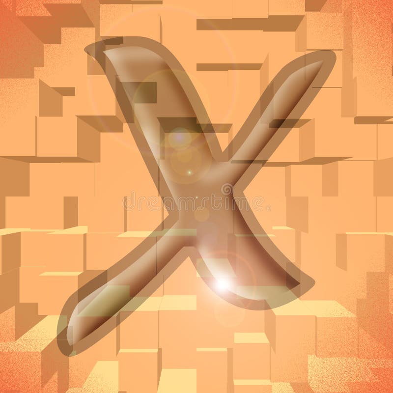 Alphabetserie: Zeichen X stock abbildung. Illustration von ...