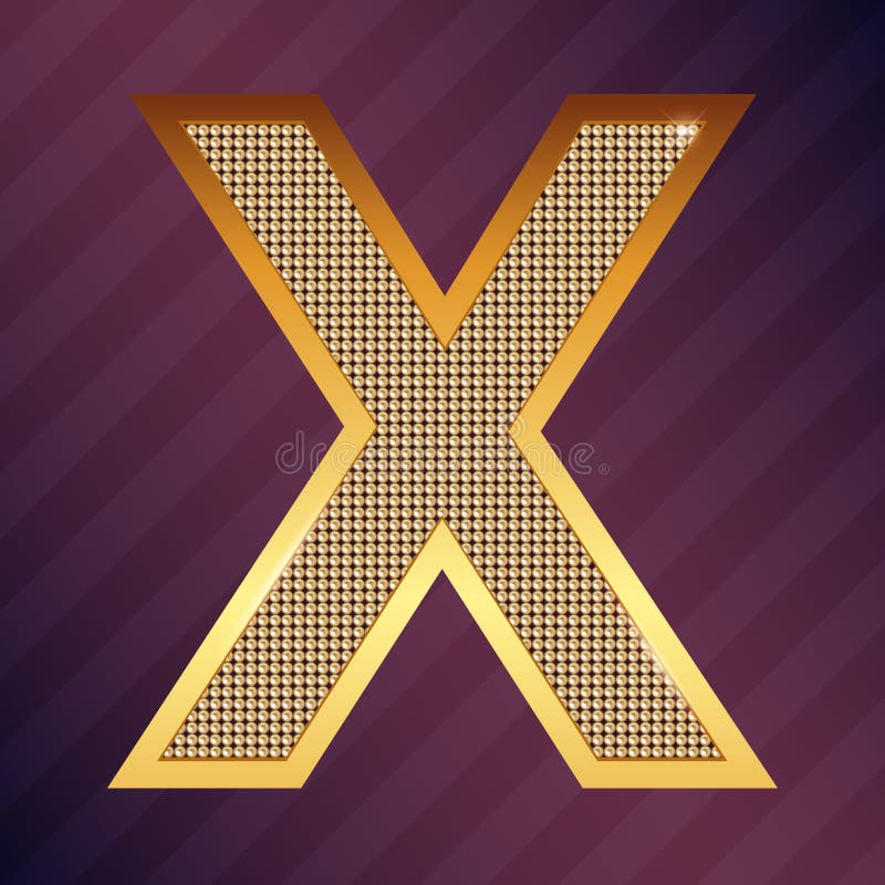 Gold Letter X Vector Font Type for Logo or Icon Stock Vector ...