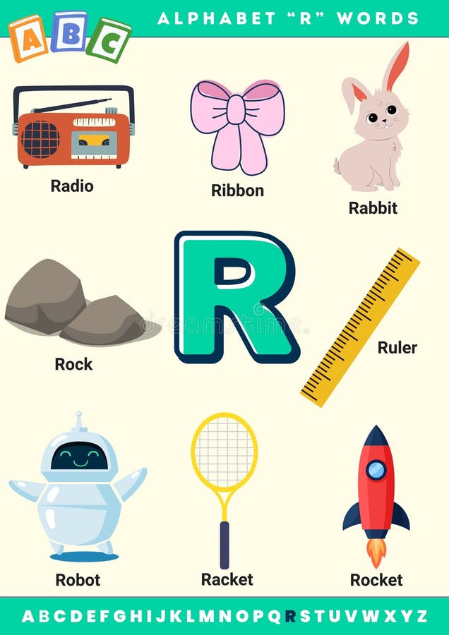 Alphabet R Words Poster for Kids – Fun and Colorful Educational Chart ...