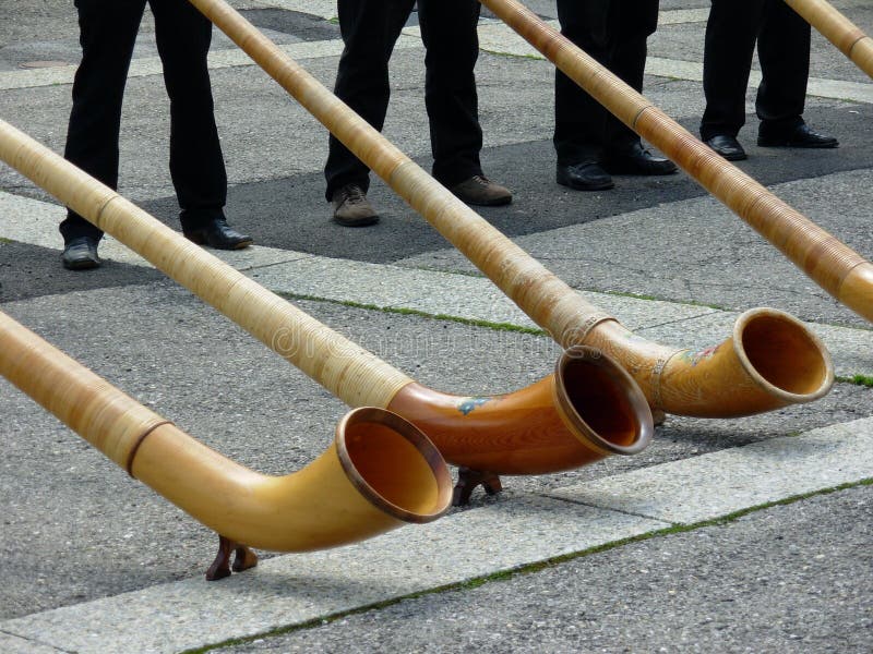 Alphorn stock photo. Image of swiss, famous, europe, wooden - 18826832