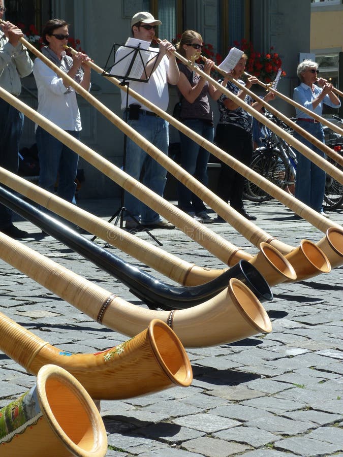 Alphorn Orchestra editorial image. Image of bodensee - 19708415
