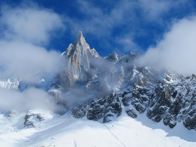 Alpi Francesi Nell'inverno, Chamonix-Mont-Blanc Immagine Stock ...