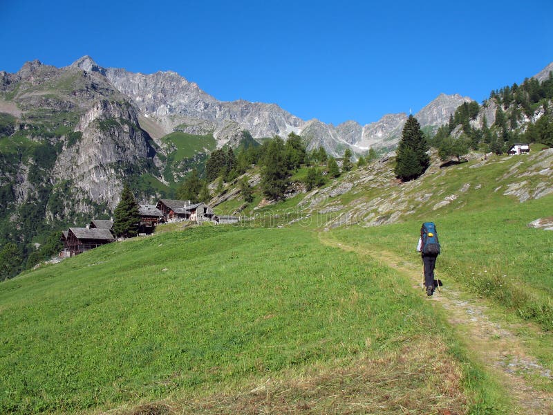Alpi Italiane; D'Otro Di Valle Fotografia Stock - Immagine di ...