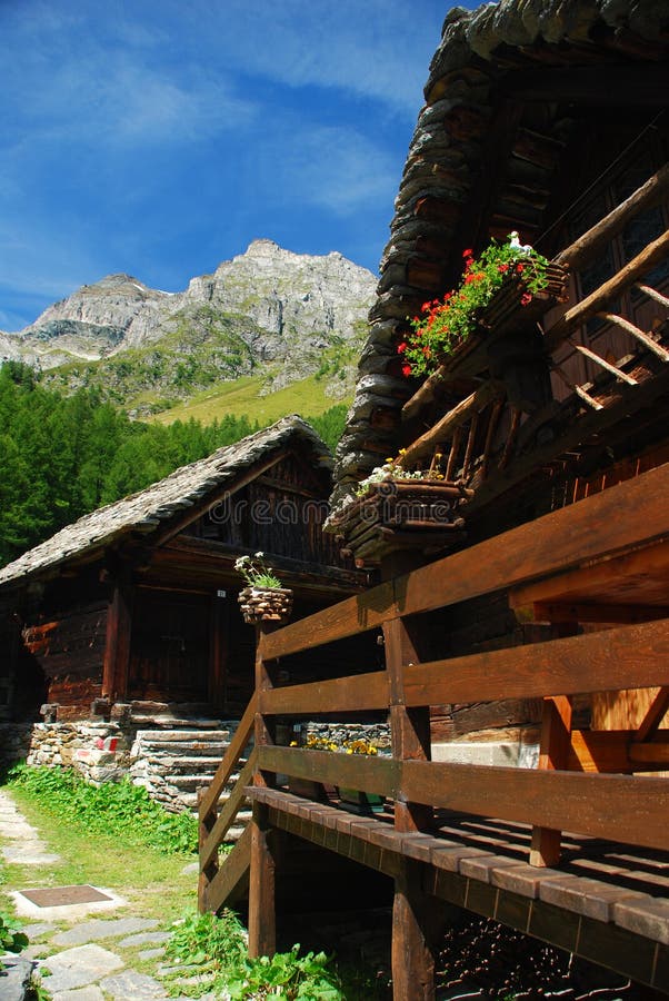 Alpine Architecture, Alpe Devero. Italian Alps Stock Photo - Image of ...